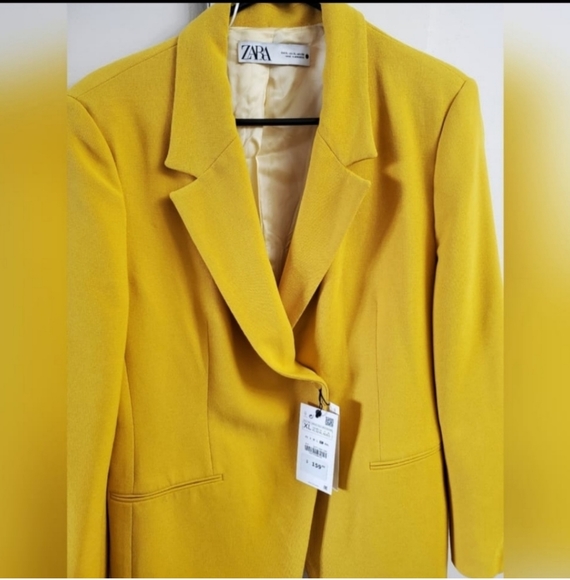 Zara | Jackets & Coats | Zara Yellow Mustard Blazer | Poshmark